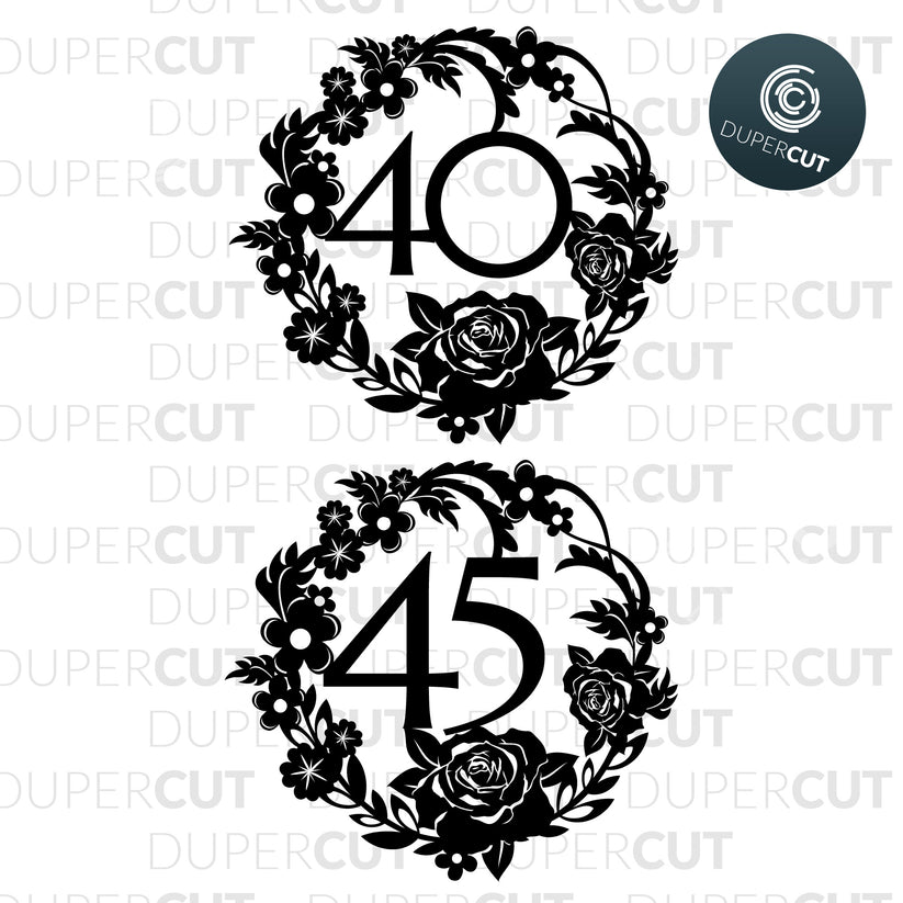 40 & 45 Birthday - SVG / PDF / DXF – DuperCut