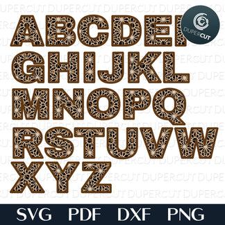 26 ALPHABET LETTERS - Layered - SVG / PDF / DXF – DuperCut
