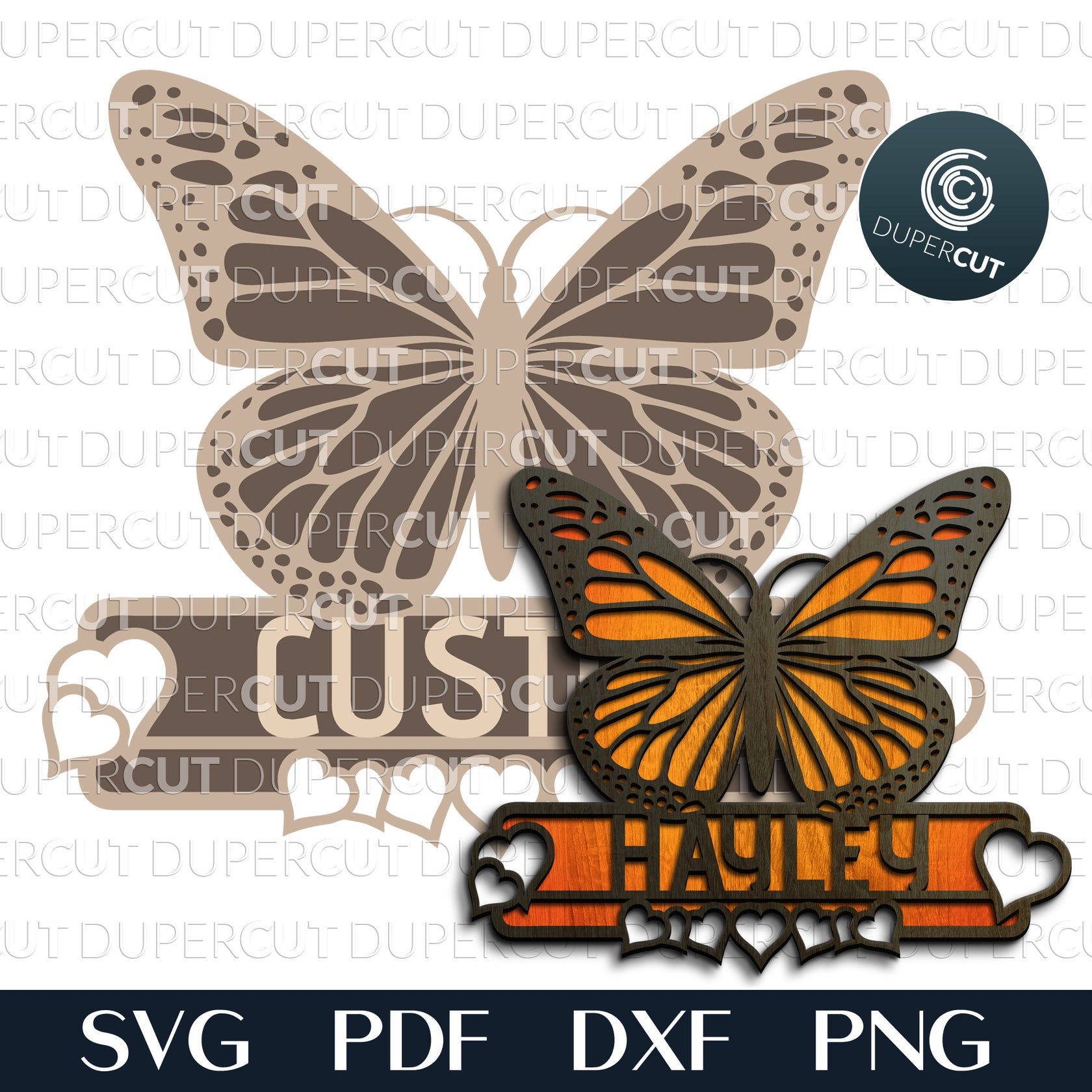 MONARCH BUTTERFLY NAME SIGN - SVG / PDF / DXF – DuperCut