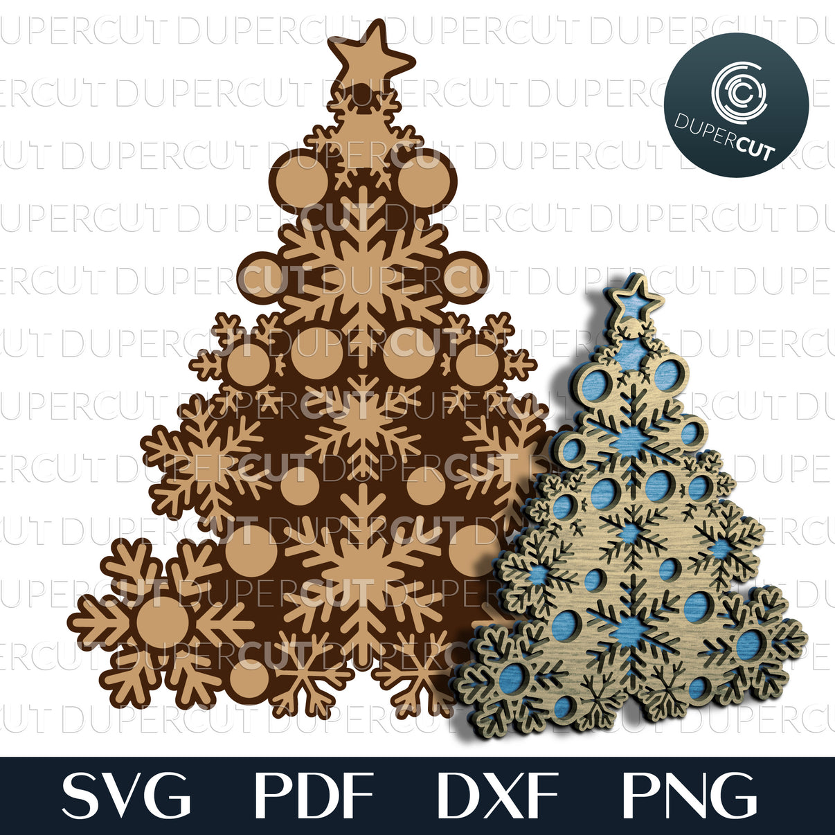 SNOWFLAKE CHRISTMAS TREE - SVG / PDF / DXF – DuperCut