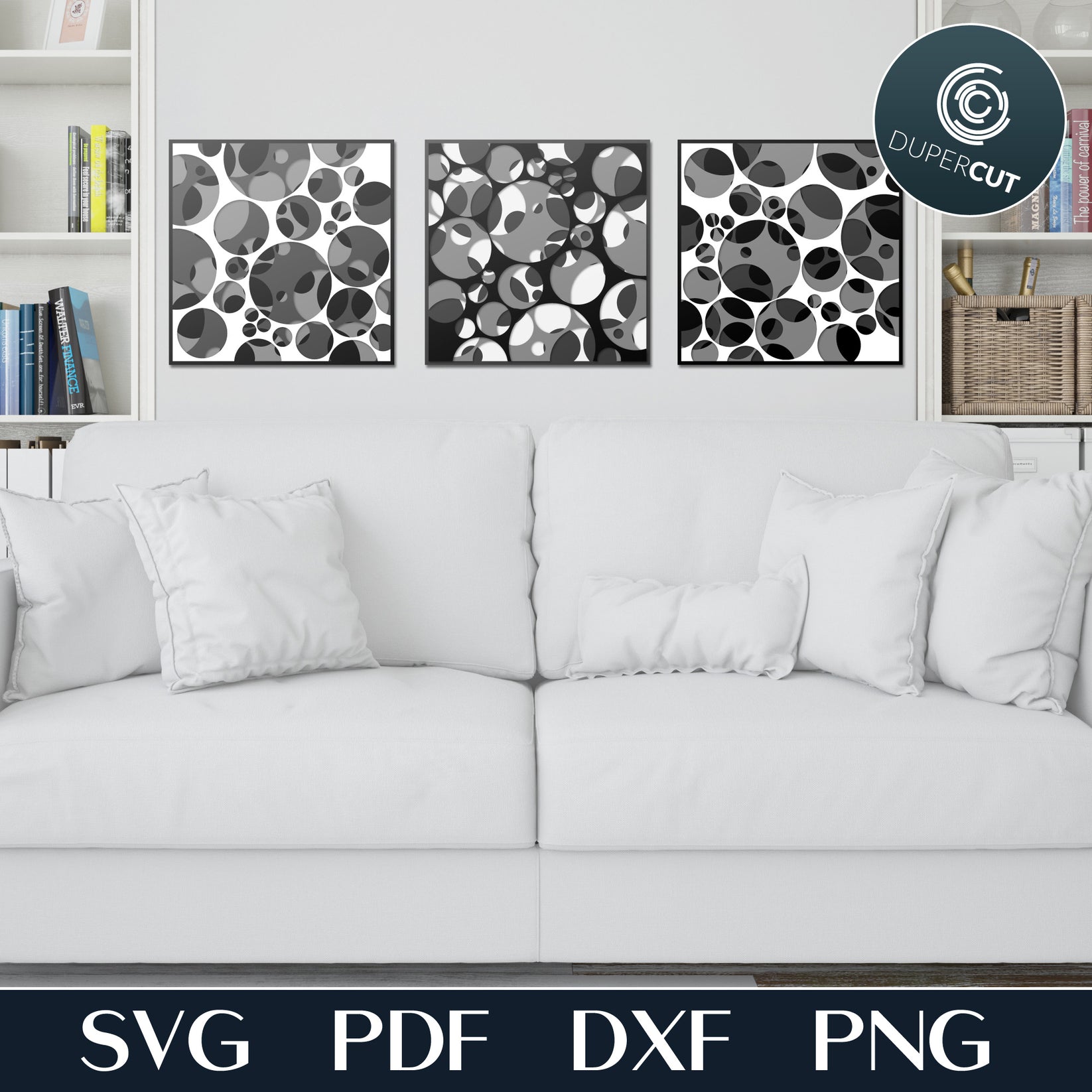 ABSTRACT CIRCLES - Layered - SVG / PDF / DXF – DuperCut