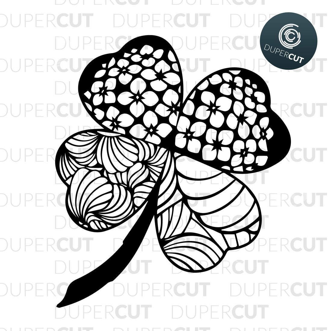 2 Designs - CLOVER LEAVES - SVG / PDF / DXF – DuperCut