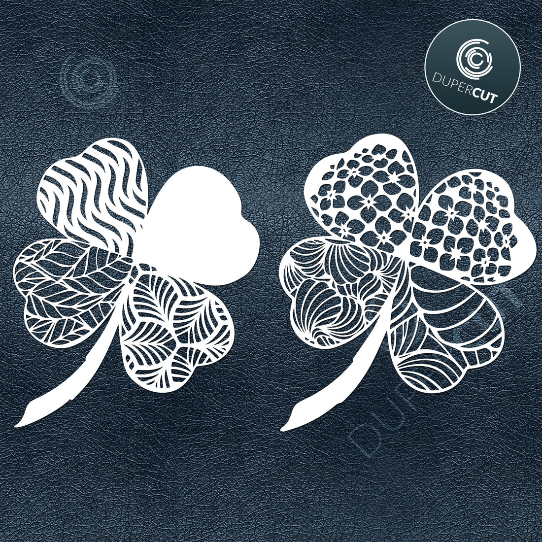 2 Designs - CLOVER LEAVES - SVG / PDF / DXF – DuperCut