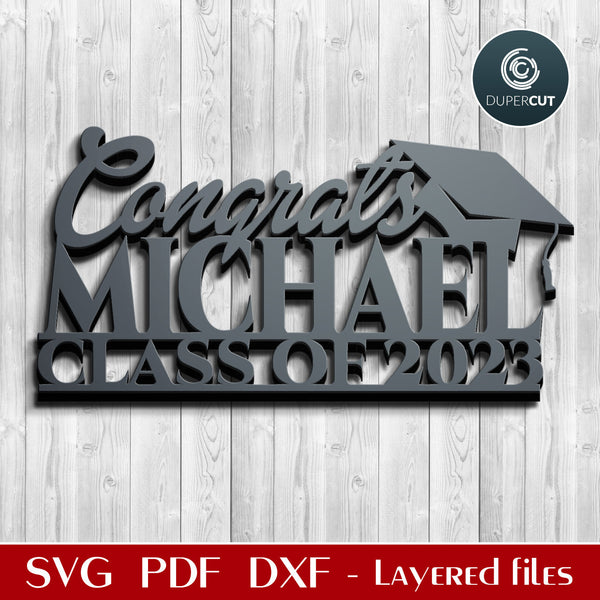 CONGRATS GRAD 2023 - custom name - SVG / DXF – DuperCut