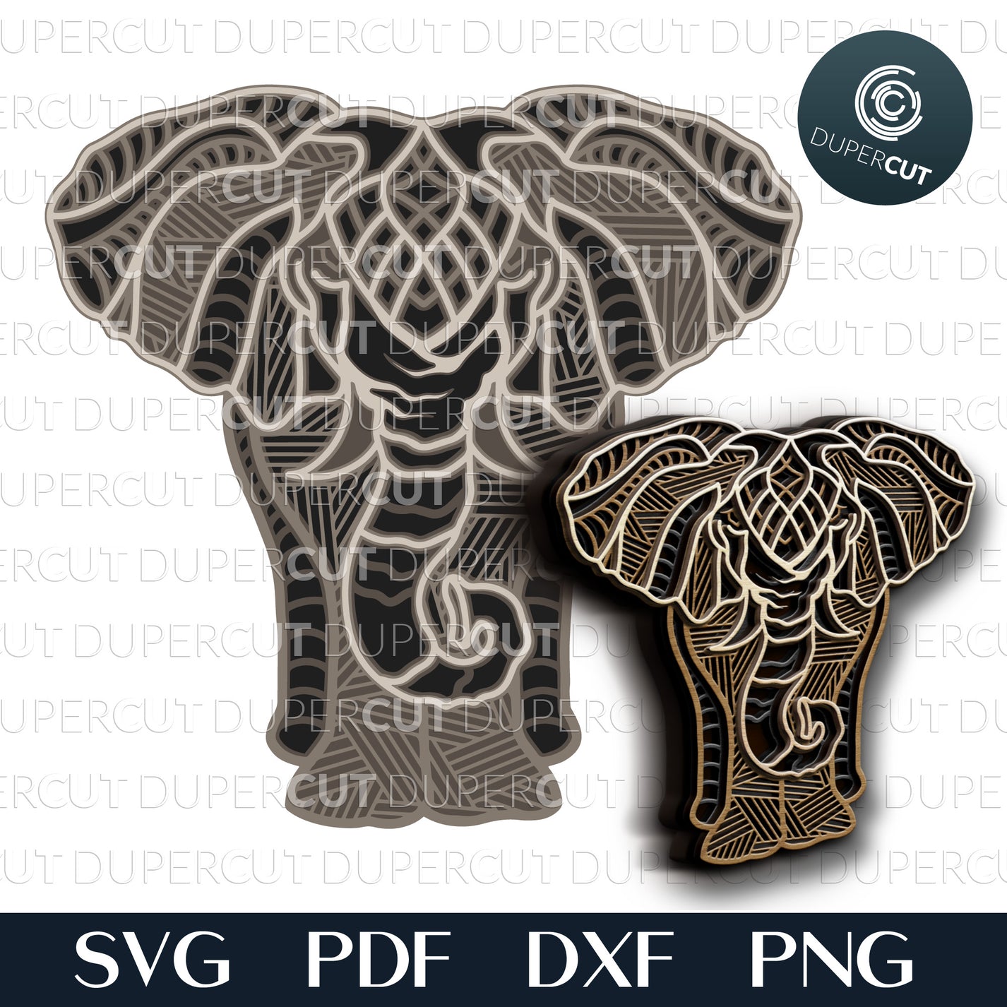 ELEPHANT - SVG / PDF / DXF – DuperCut