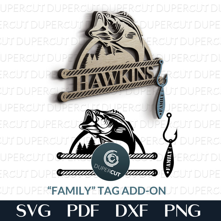 FISHING SIGN - editable name - SVG / PDF / DXF / EPS – DuperCut