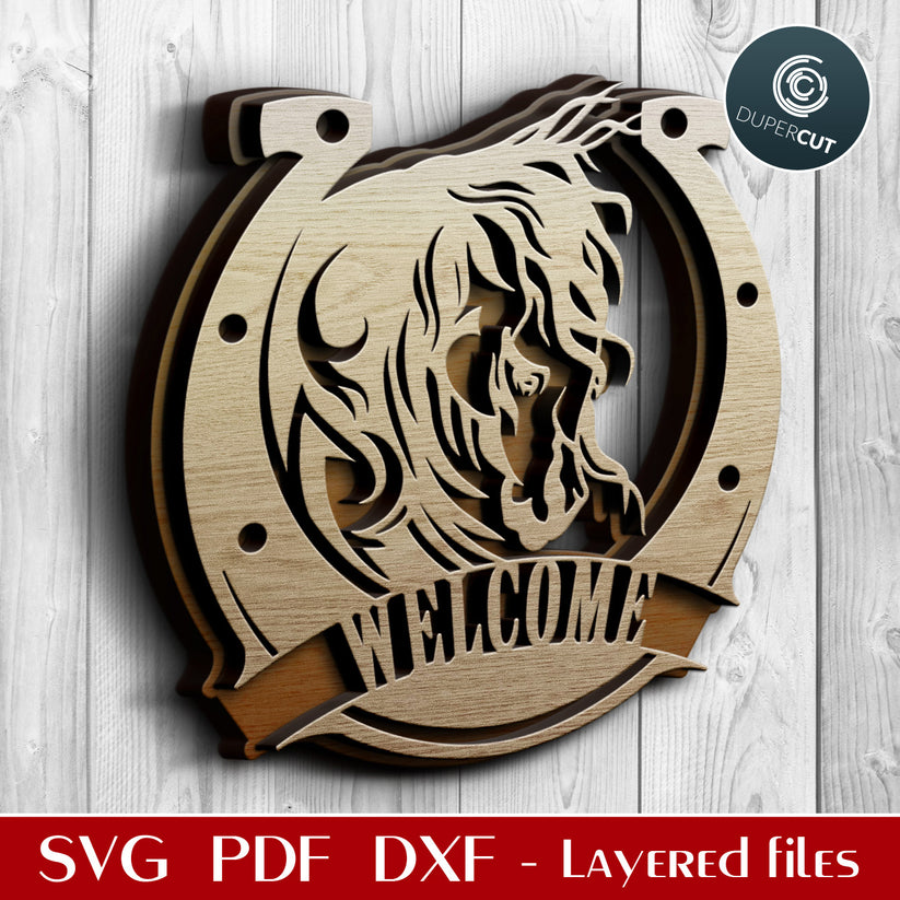 HORSESHOE WELCOME SIGN - SVG / PDF / DXF – DuperCut