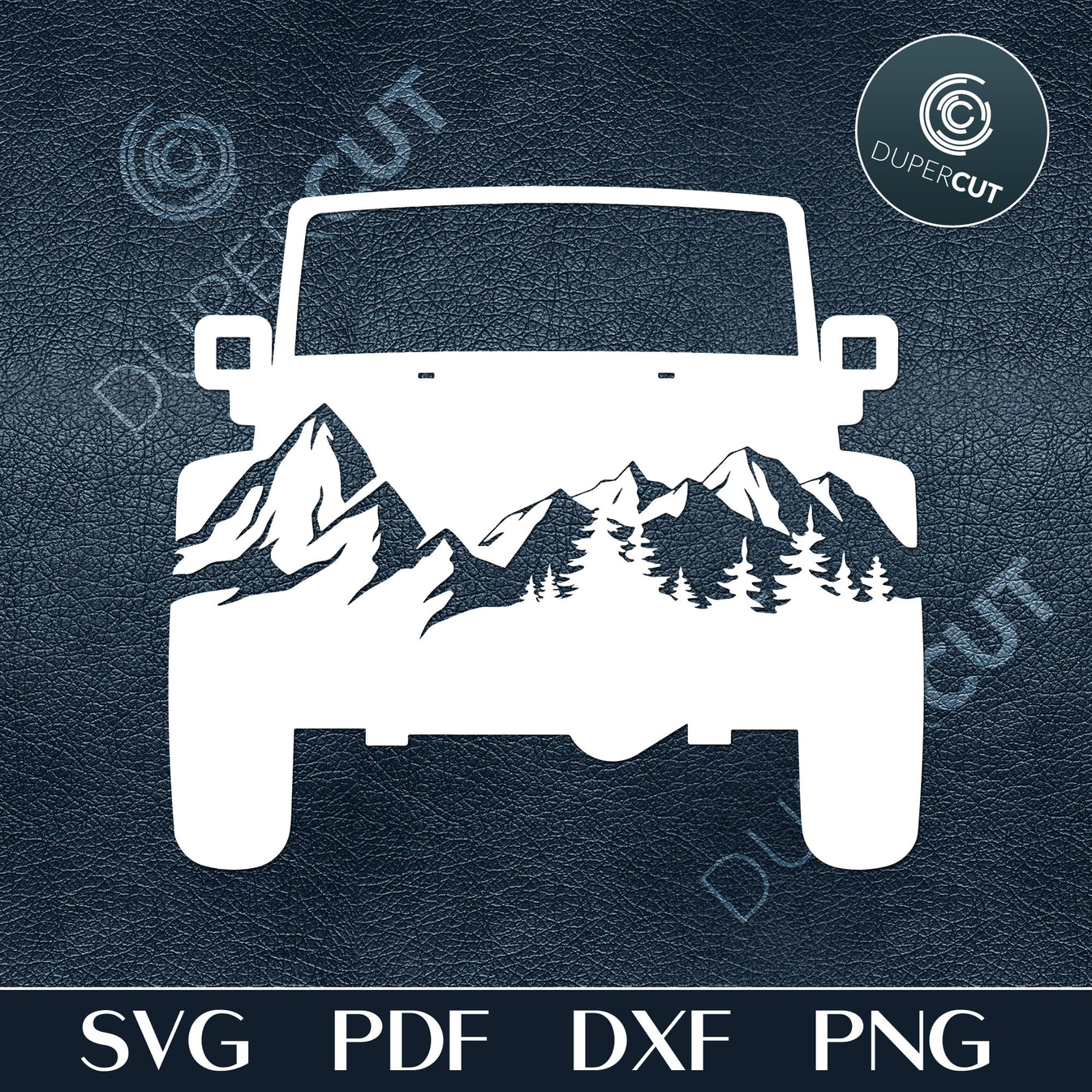 JEEP FRONT MOUNTAINS - SVG / PDF / DXF / PNG – DuperCut