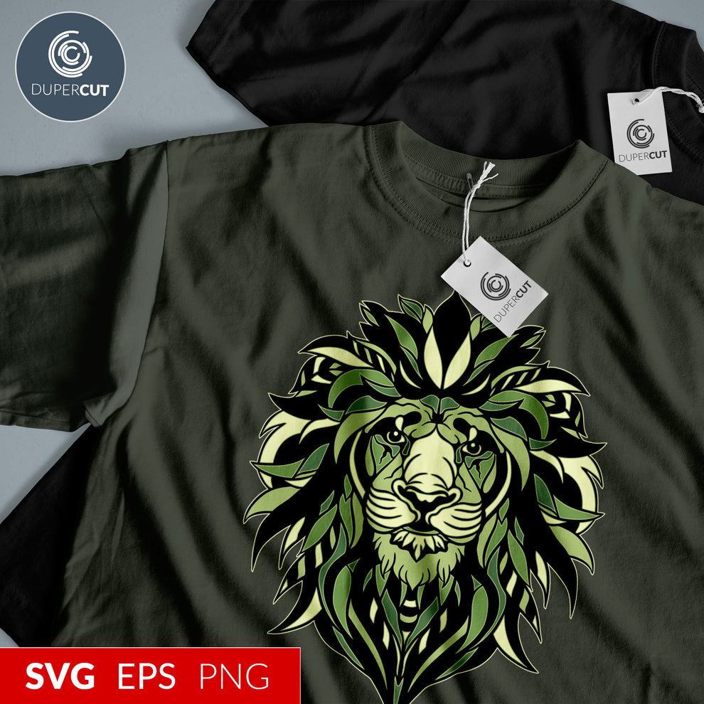 LION - GREEN PALETTE - SVG / EPS / PNG – DuperCut