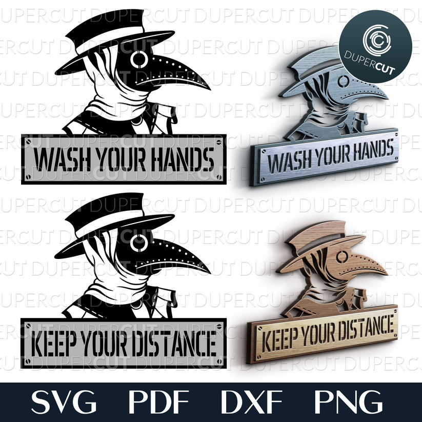 2 DESIGNS - PLAGUE DOCTOR SIGN - Layered - SVG / PDF / DXF – DuperCut