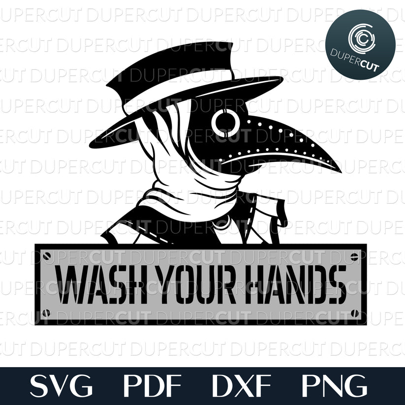2 DESIGNS - PLAGUE DOCTOR SIGN - Layered - SVG / PDF / DXF – DuperCut