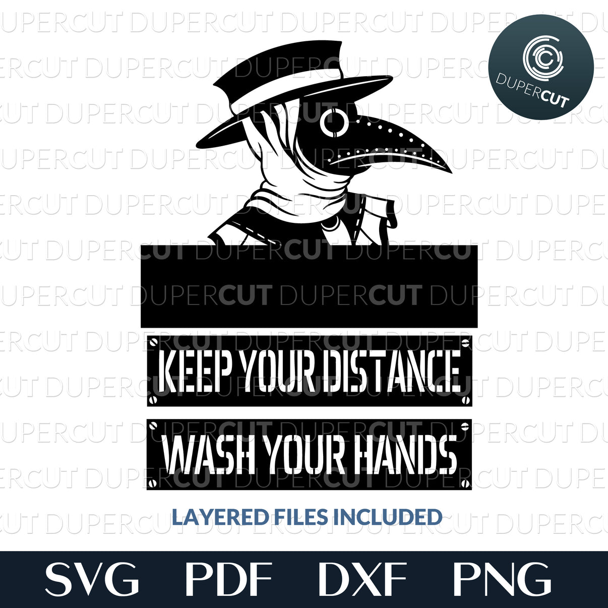 2 DESIGNS - PLAGUE DOCTOR SIGN - Layered - SVG / PDF / DXF – DuperCut