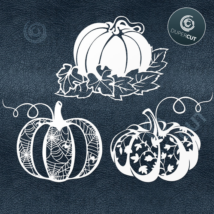 3 Designs - PUMPKINS - SVG / PDF / DXF – DuperCut