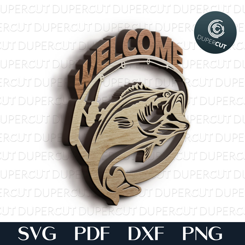 FISHING WELCOME SIGN - SVG / PDF / DXF – DuperCut