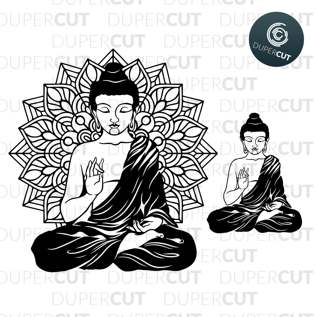 2 Designs - SITTING BUDDHA - SVG / PDF / DXF – DuperCut