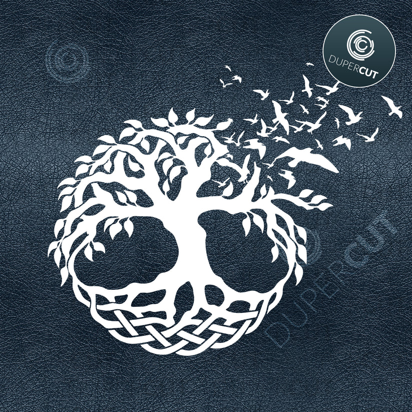 TREE OF LIFE WITH BIRDS - SVG / PDF / DXF – DuperCut