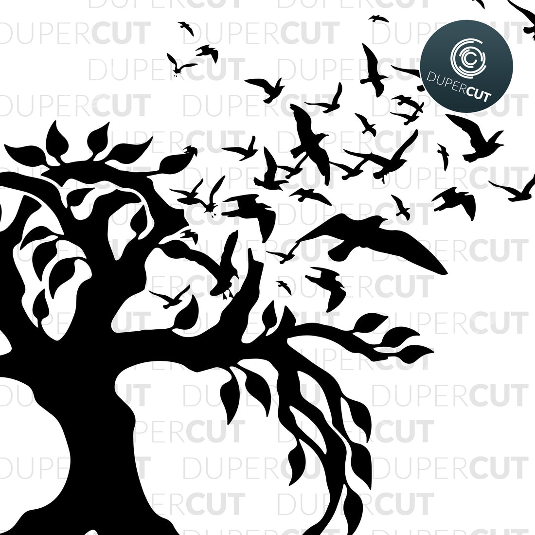 TREE OF LIFE WITH BIRDS - SVG / PDF / DXF – DuperCut