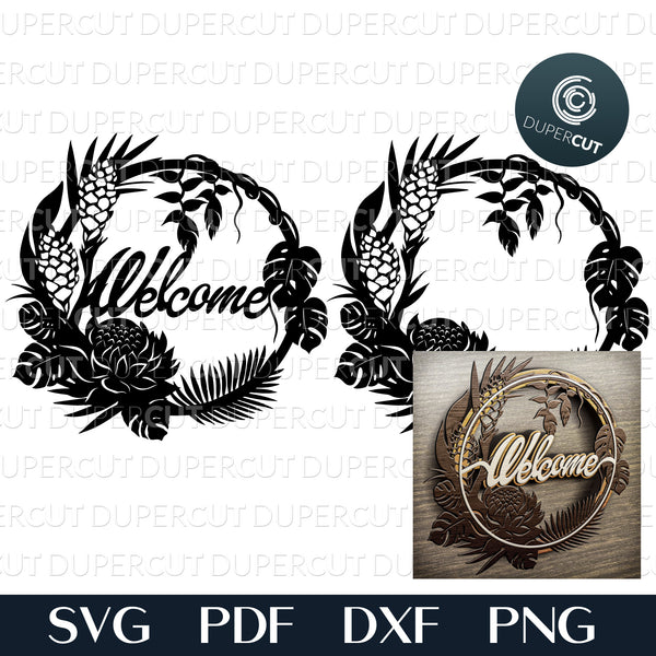 TROPICAL WELCOME SIGN - SVG / PDF / DXF – DuperCut