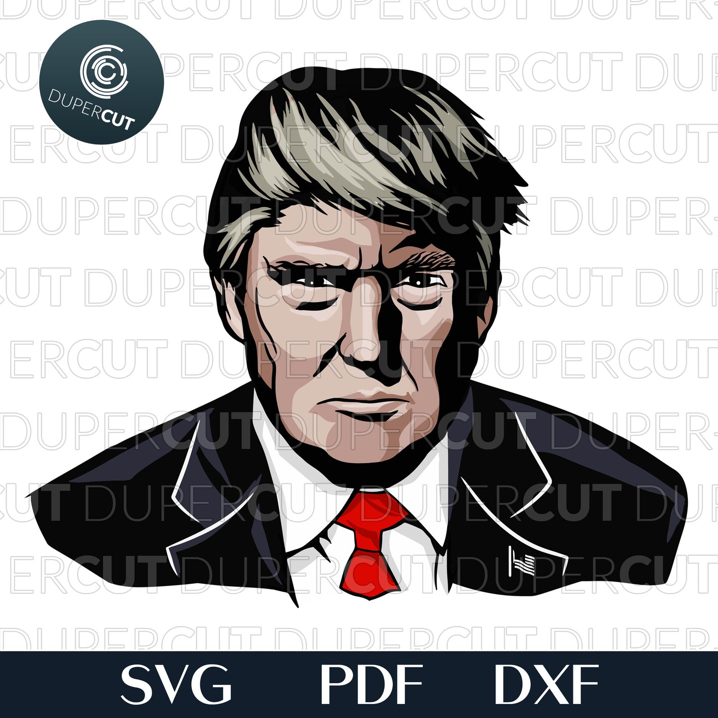 DONULD TRUMP ILLUSTRATION - SVG / PDF / DXF / PNG – DuperCut