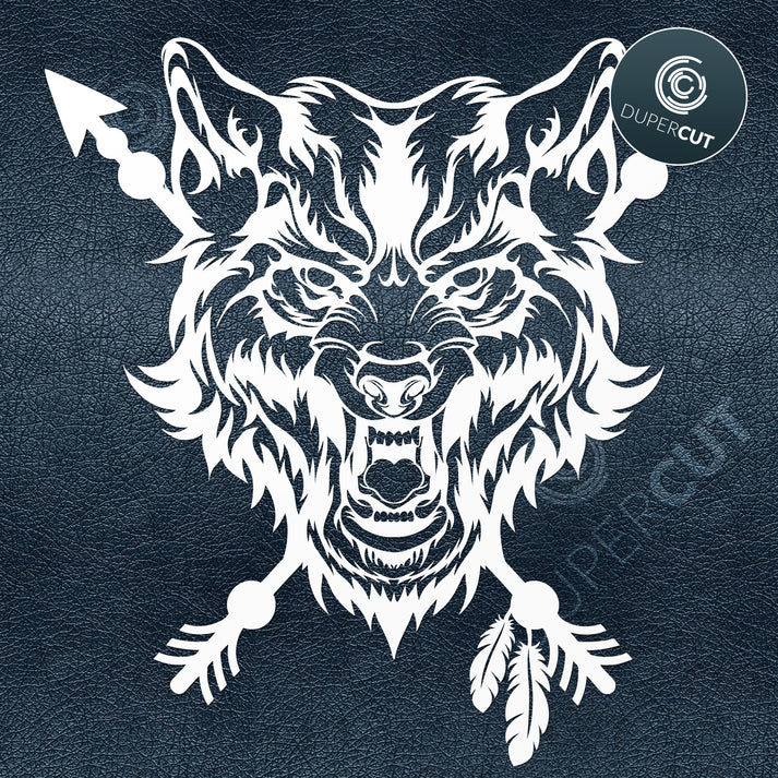 WOLF WITH ARROWS - SVG / PDF / DXF – DuperCut