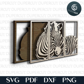 THREE PANEL ZEBRA - SVG / PDF / DXF – DuperCut