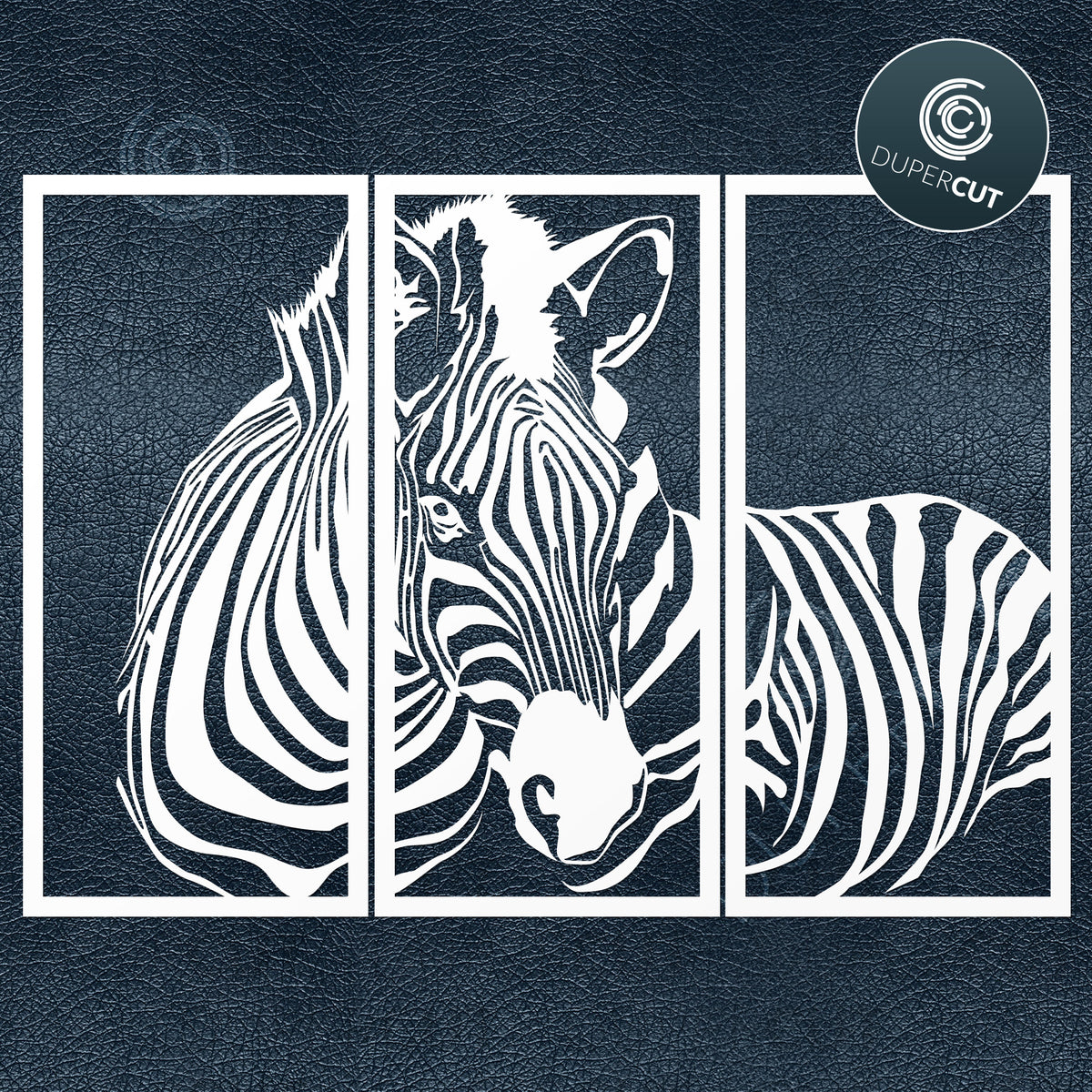 THREE PANEL ZEBRA - SVG / PDF / DXF – DuperCut