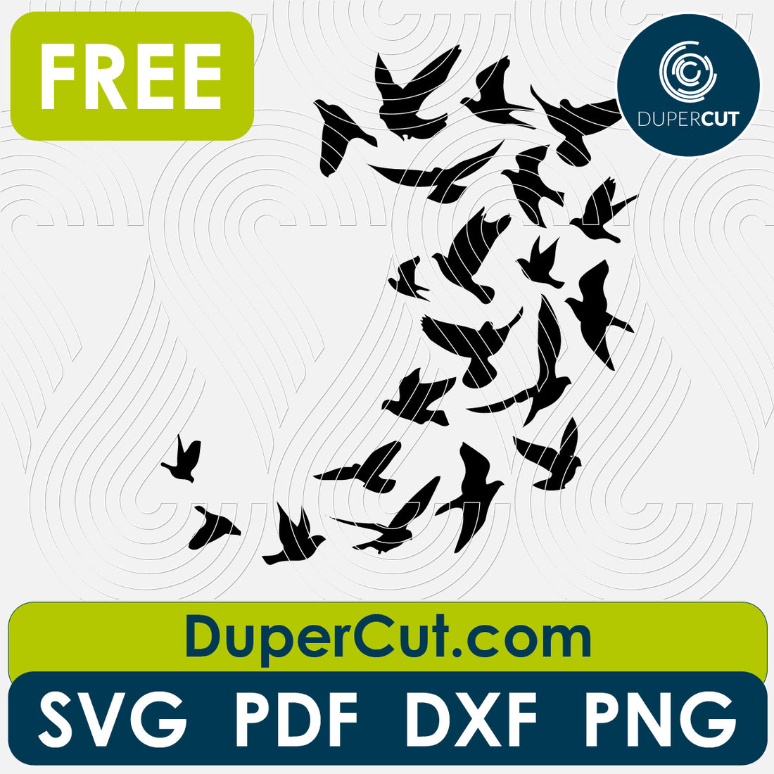 Birds flock free cut file - SVG / PDF / DXF – DuperCut