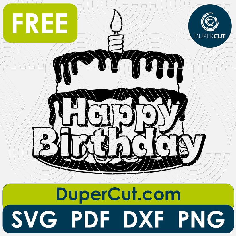 Birthday cake - SVG / PDF / DXF – DuperCut