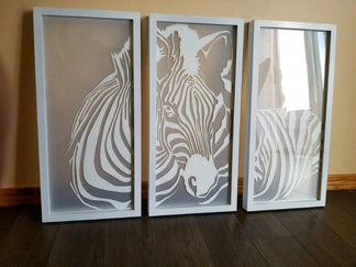 THREE PANEL ZEBRA - SVG / PDF / DXF – DuperCut